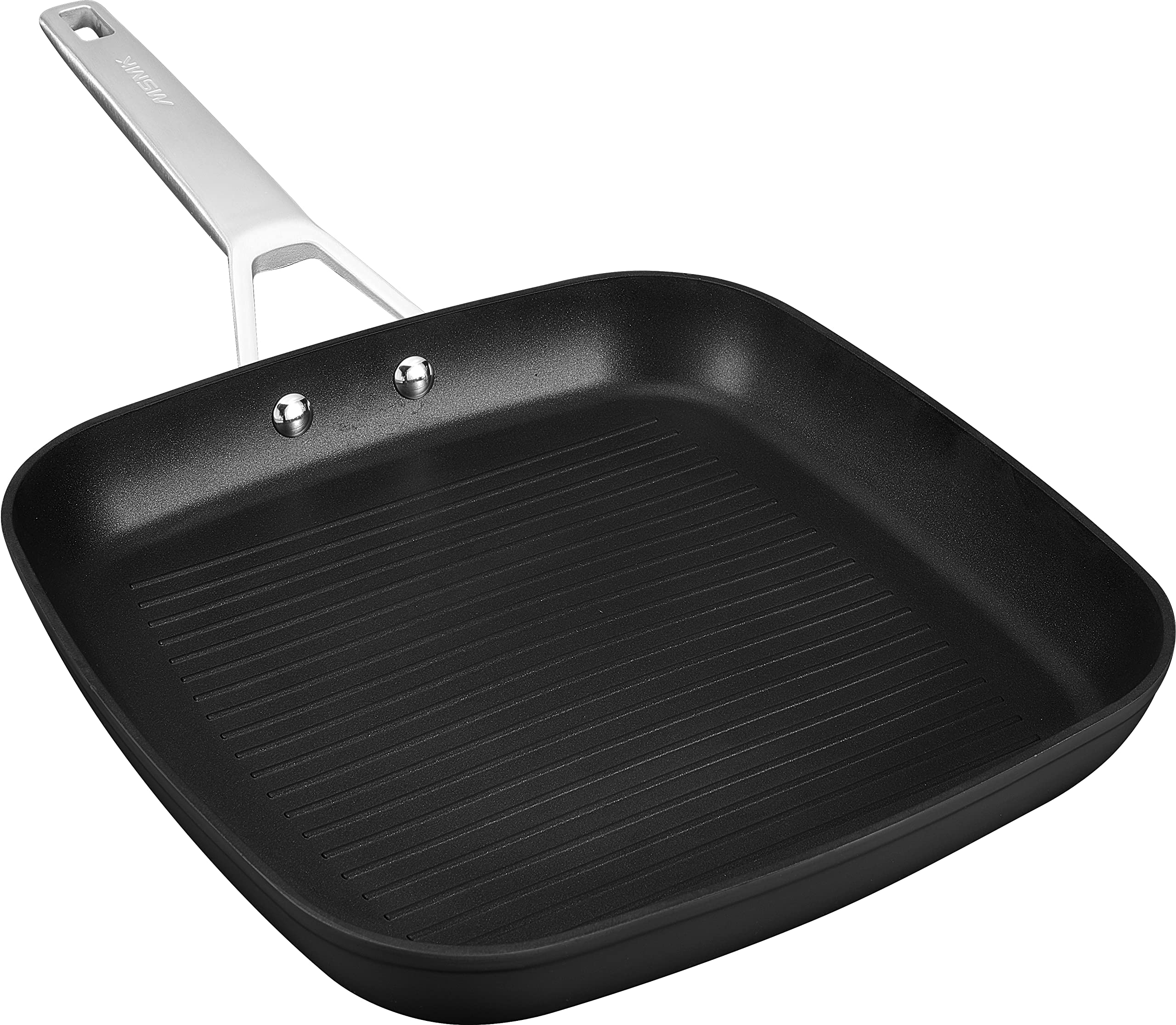 MsMk 11 Inch Square Grill Pan for indoor cooking, Bacon Carbonize also Nonstick, PFOA Free Non-Toxic, Stay-Cool Handle, Scratch-resistant Grilling pan for Electric, Ceramic and Induction Stove Tops