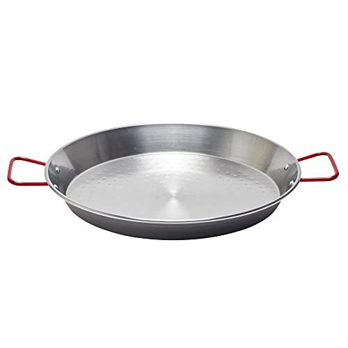 Garcima 14-inch Carbon Steel Paella Pan, 36cm, Silver