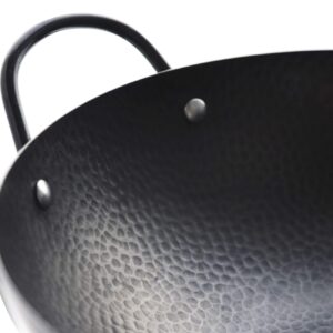 JIA Carbon Steel Companion Wok with Lid - 32CM, Black