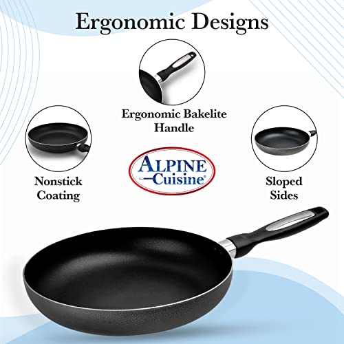 Alpine Cuisine Fry Pan 6-Inch Nonstick Coating Gray, Frying Pans Nonstick for Stove with Stay Cool & Comfortable Handle, Durable Nonstick Cookware, Ideal for Family