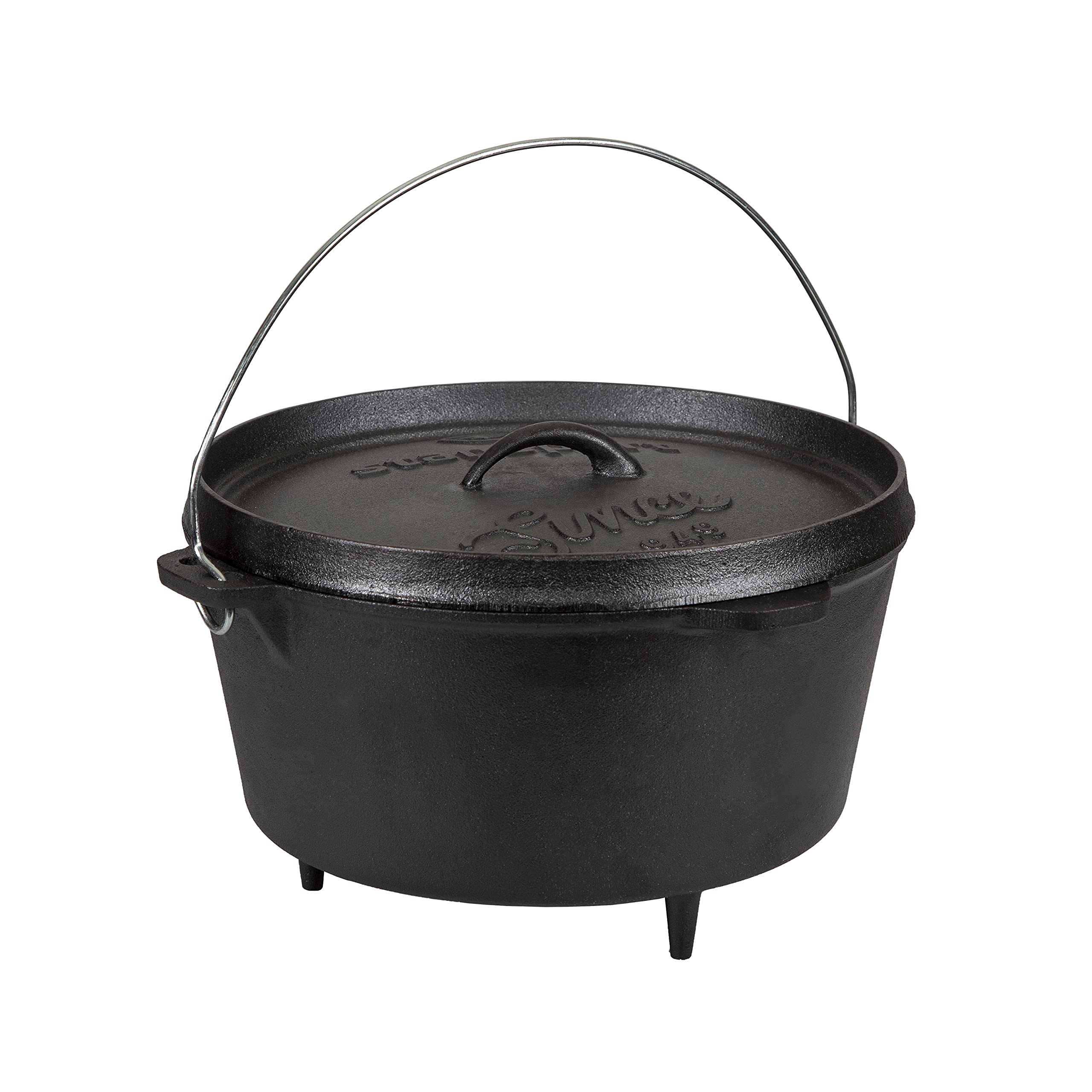 Stansport 16031 Cast Iron Dutch Oven - 8 Qt - With Legs - Pre-Seasoned