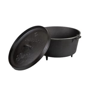 Stansport 16031 Cast Iron Dutch Oven - 8 Qt - With Legs - Pre-Seasoned