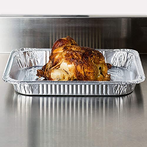 Durable Disposable Aluminum Foil Steam Roaster Baking Pans, Deep, Heavy Duty Baking Roasting Broiling 20 x 13 x 3 inches Thanksgiving Turkey Dinner (10)