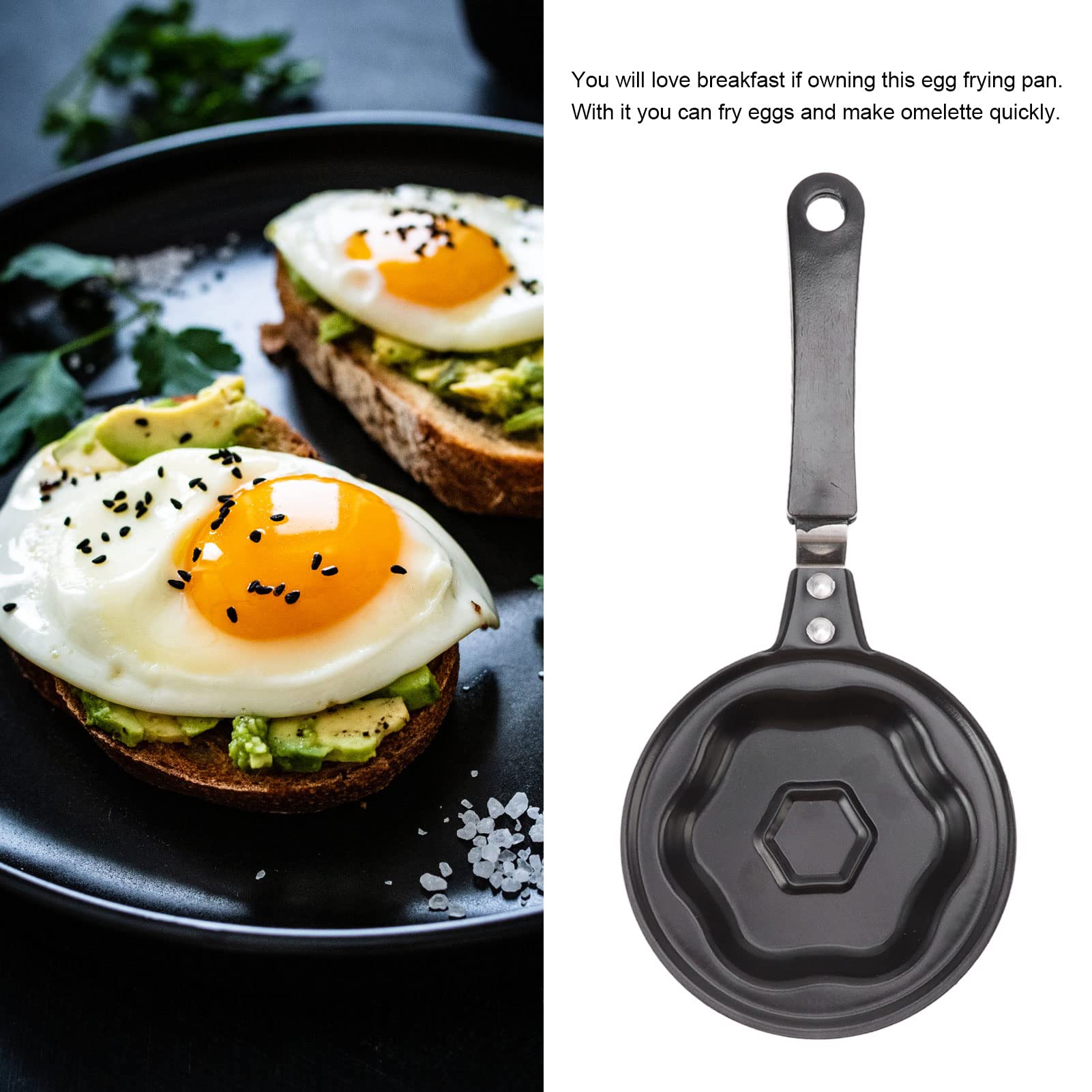 Mini Egg Frying Pan, Non Stick Omelet Pans Heart and Flower Shape Poached Egg Fry Pan Pancake Omelette Skillet for Beautiful Breakfast and Healthy Cooking(#2)