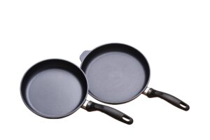 swiss diamond fry pan duo - hd nonstick diamond coated nonstick cookware 9.5" and 11" aluminum frying pans skillet set, dishwasher safe frying pan, oven safe pan