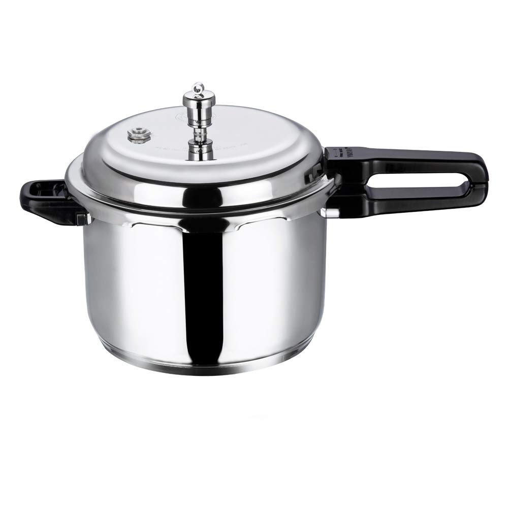 Vinod Pressure Cooker Stainless Steel – Outer Lid - 5 Liter – Induction Base Cooker – Indian Pressure Cooker – Sandwich Bottom – Best Used For Indian Cooking, Soups, and Rice Recipes, Quinoa