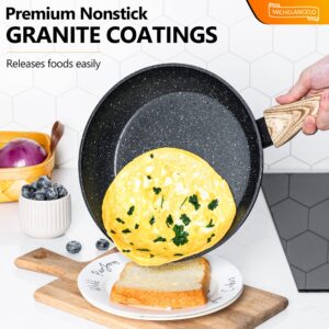 MICHELANGELO Frying Pans Set, Nonstick Granite Frying Pan Set 8"+9.5"+11" with 100% APEO & PFOA-Free Coatings, Nonstick Frying Pans, Stone Fry Pans, Granite Skillet Set, Nonstick Skillets 3 Piece