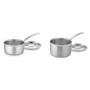 cuisinart multiclad pro stainless steel 2-quart saucepan with cover & mcp194-20n multiclad pro stainless steel 4-quart saucepan with cover