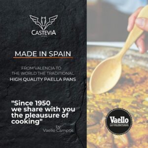 Castevia 24-Inch Enameled Steel Paella Pan, 60cm / 20 servings