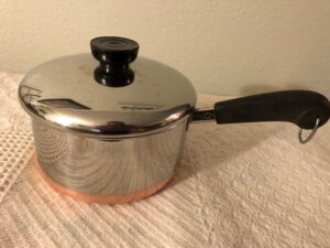 vtg revere ware ss copper bottom 1 1/2qt saucepan