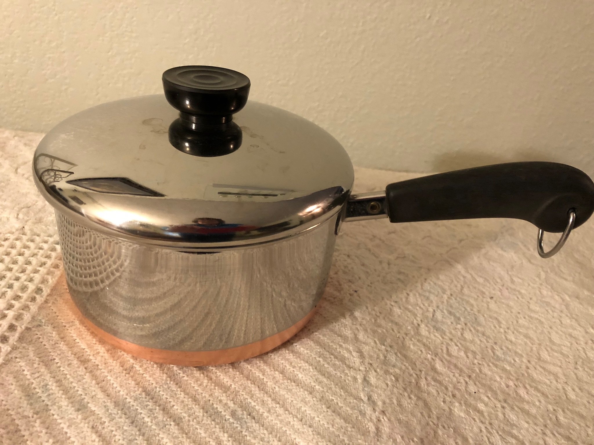 Vtg Revere Ware SS Copper Bottom 1 1/2qt Saucepan