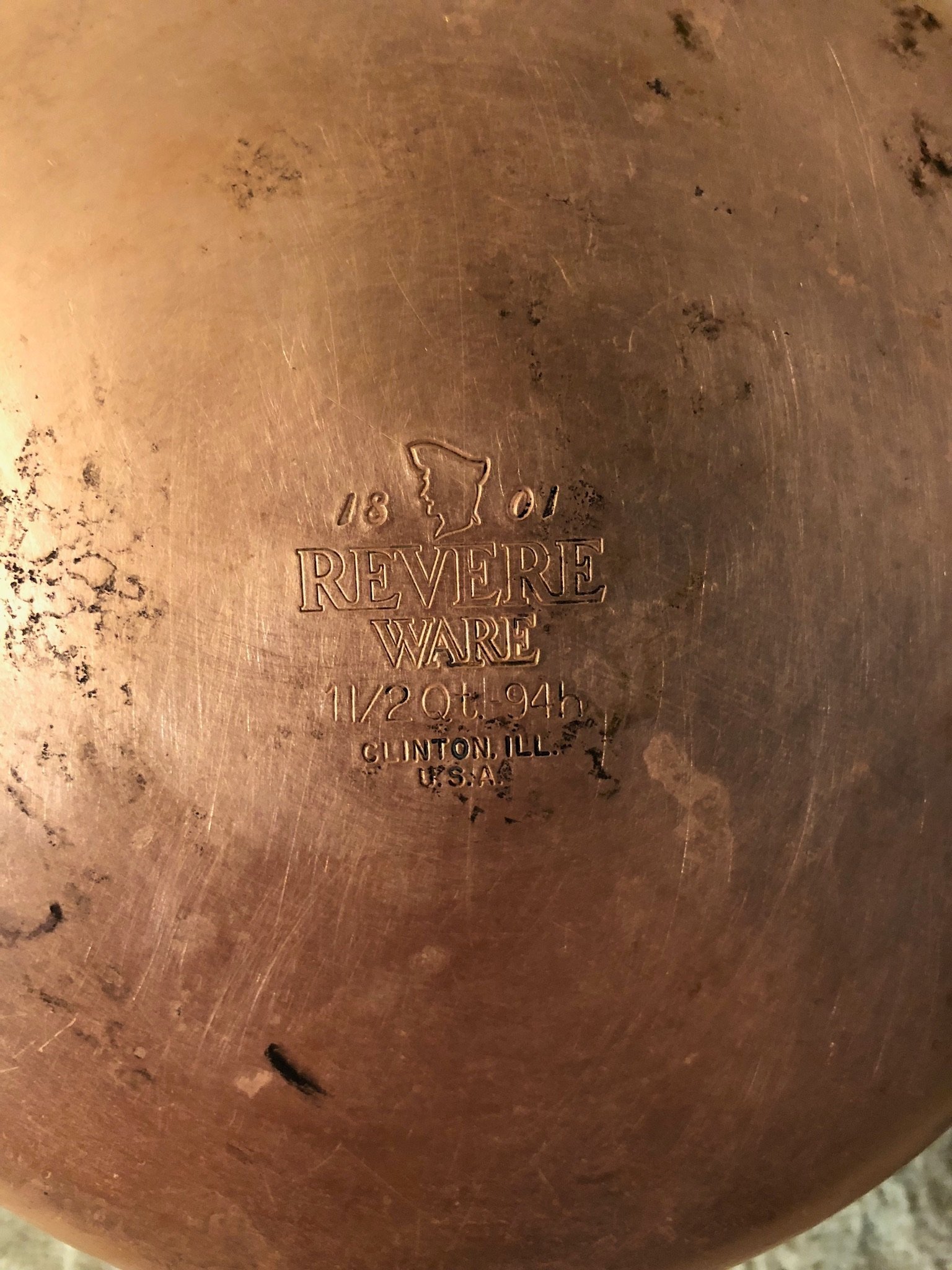 Vtg Revere Ware SS Copper Bottom 1 1/2qt Saucepan