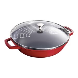 staub cast iron perfect pan, 4.5-quart, cherry