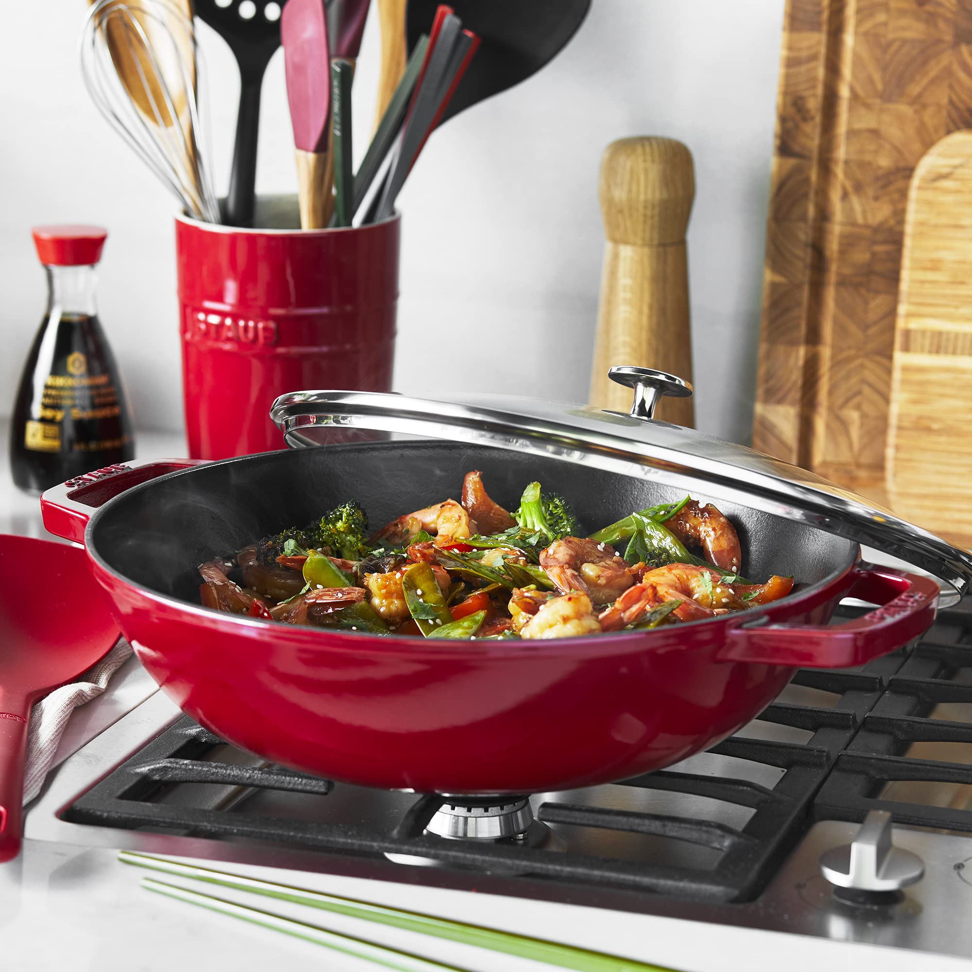 STAUB Cast Iron Perfect Pan, 4.5-quart, Cherry