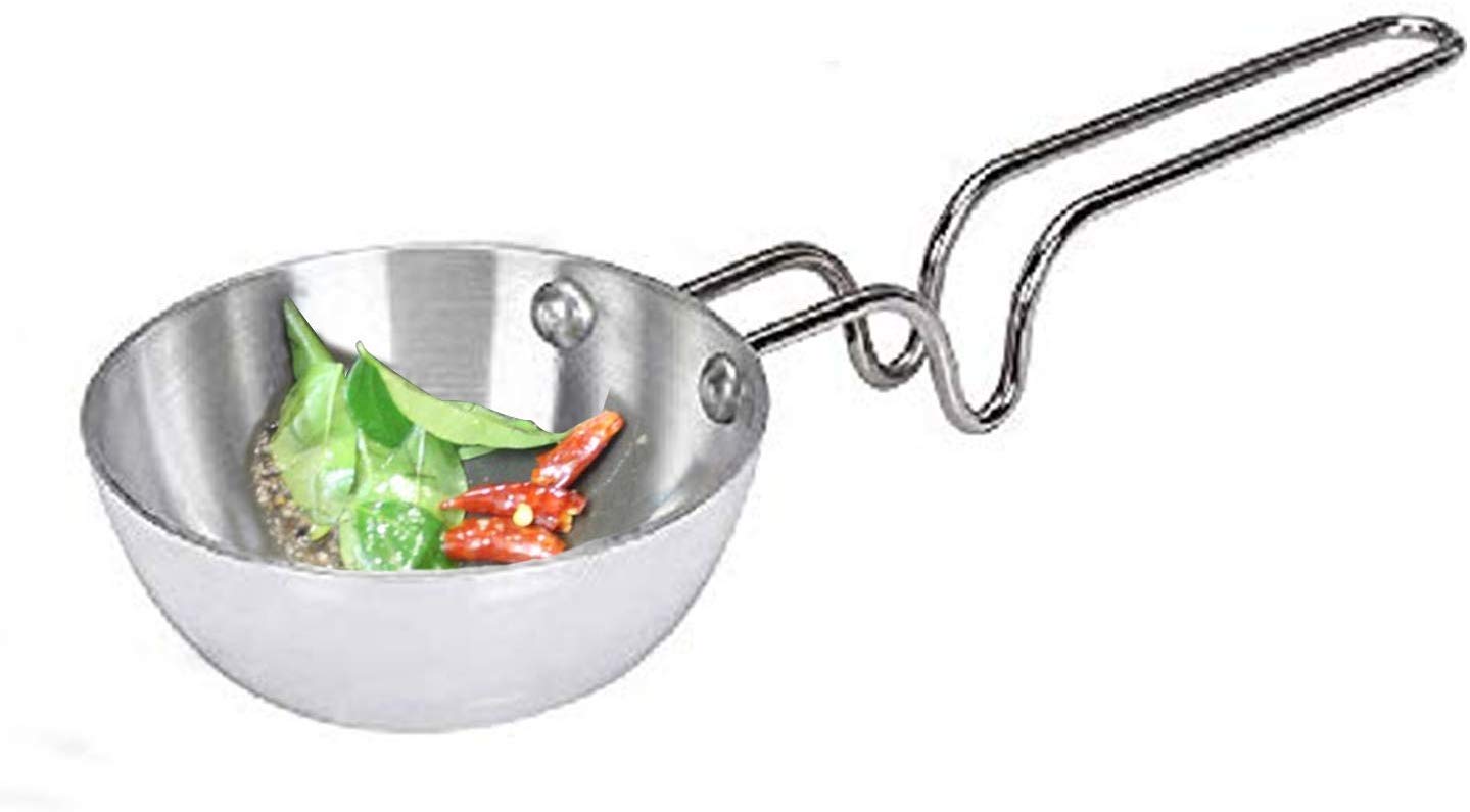 Shriya Aluminium Tadka Pan With Long Handle, Spice Roasting Tadka Pan, Vagaria With Long Handle Stainless Steel Tadka Frying Pan Spice Heating Pan