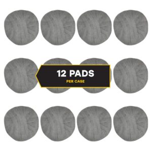 GMT Radial Steel Wool Pads, Grade 0 (fine): Cleaning And Polishing, 20" Diameter, Gray, 12/carton