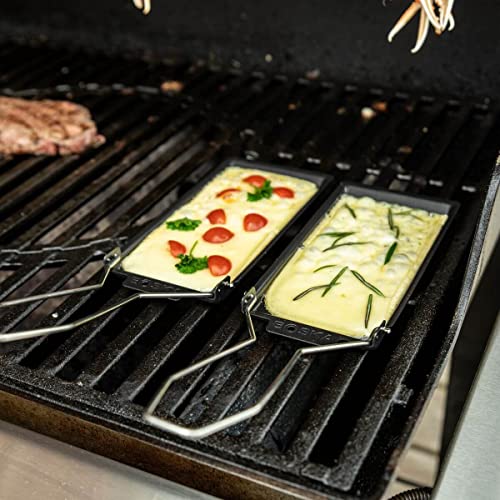 Boska Stainless Steel Cheese Barbeclette - Raclette Cheese Pan with Spatula - For Cooking, Baking, Grilling - Wedding Registry Items Small Kitchen Appliances for up to 4 Persons