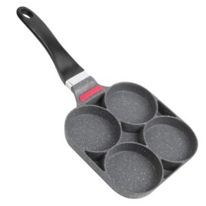 pancake pan, japanese obanyaki pan nonstick aluminum pan, egg frying pan with 4 holes, for fried egg, burger, breakfast pancake making, with anti-scald handle(a)