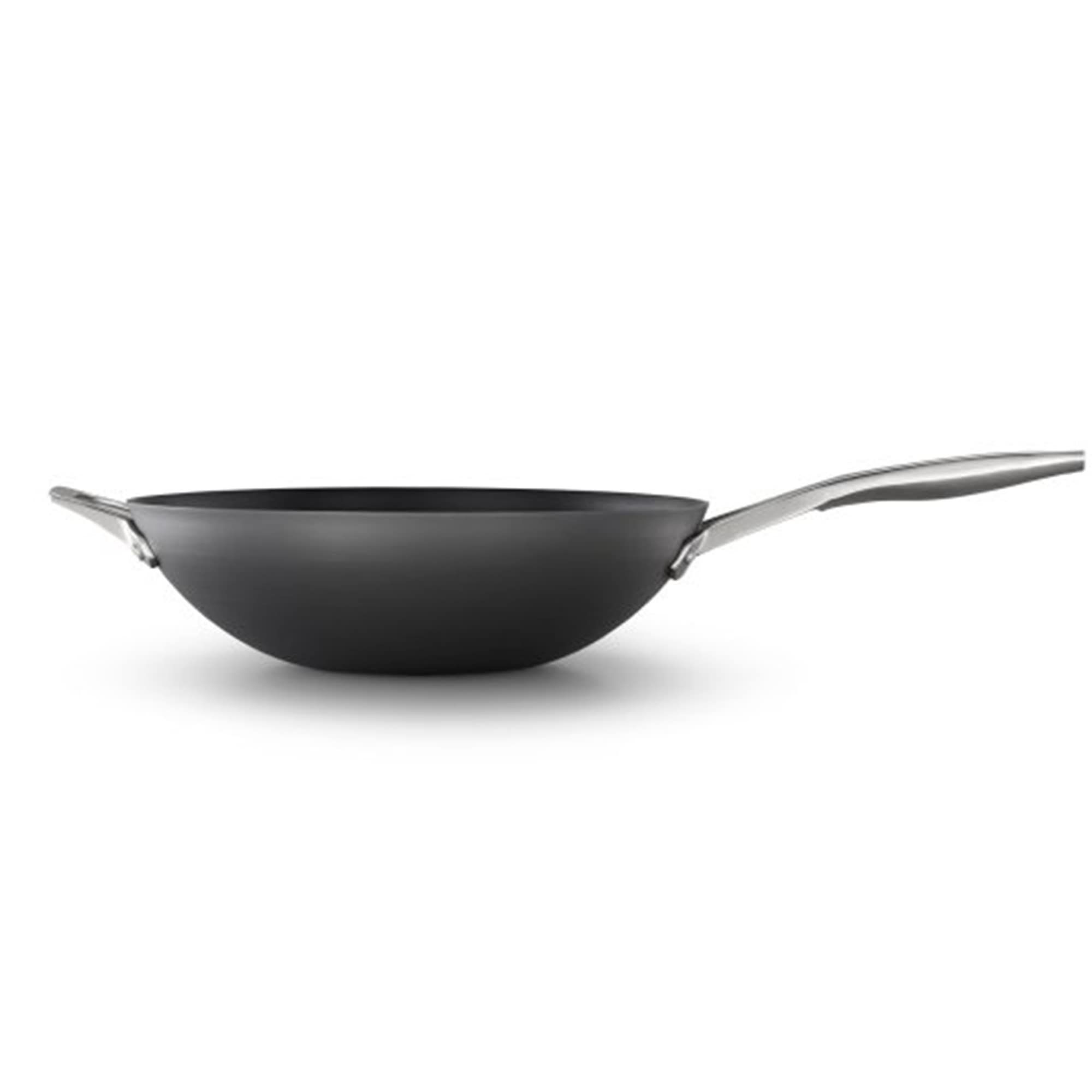 Calphalon Premier Hard-Anodized Nonstick Flat Wok Frying Pan with MineralShield Technology, 13", Black