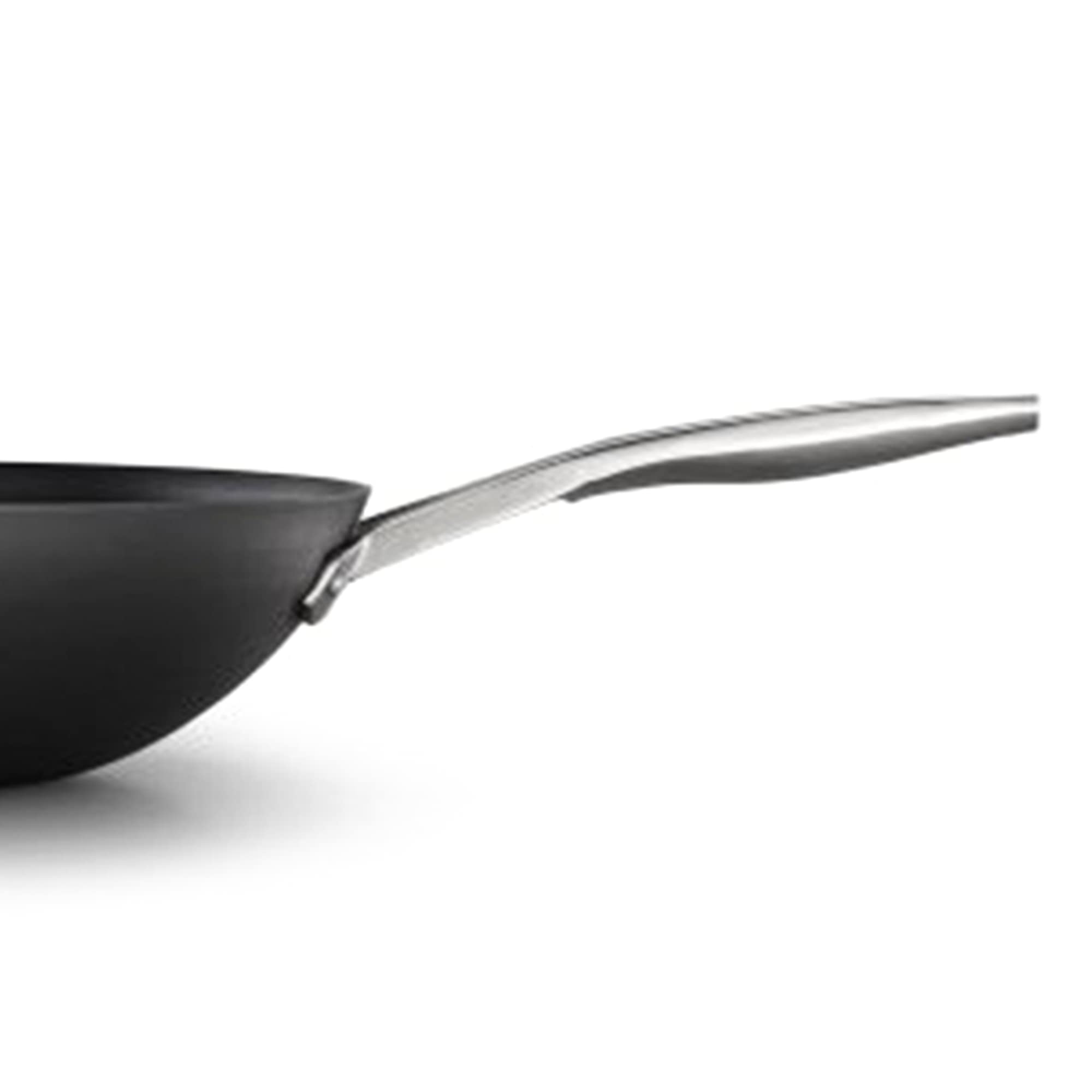 Calphalon Premier Hard-Anodized Nonstick Flat Wok Frying Pan with MineralShield Technology, 13", Black