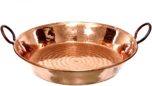 paella pan 15" paellera de cobre 100% pure copper classic cazo traditional seafood spain