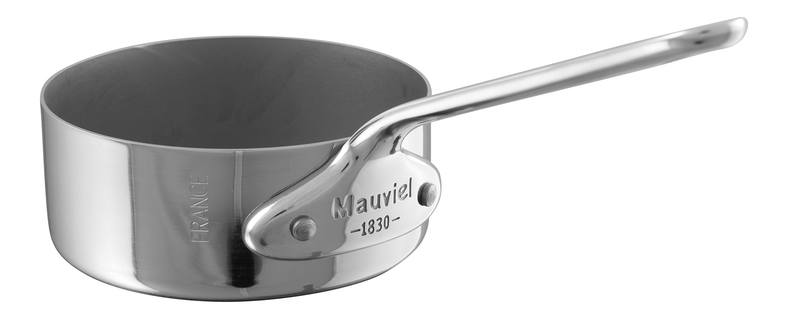 Mauviel M'Minis 1 mm Stainless Steel Mini Saute Pan With Cast Stainless Steel Handle, 3.5-in, Made in France