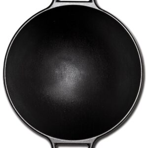 Lodge BOLD 14 Inch Seasoned Cast Iron Wok; Design-Forward Cookware & Tempered Glass Lid (12 Inch) – Fits 12 Inch Cast Iron Skillets and 7 Quart Dutch Ovens