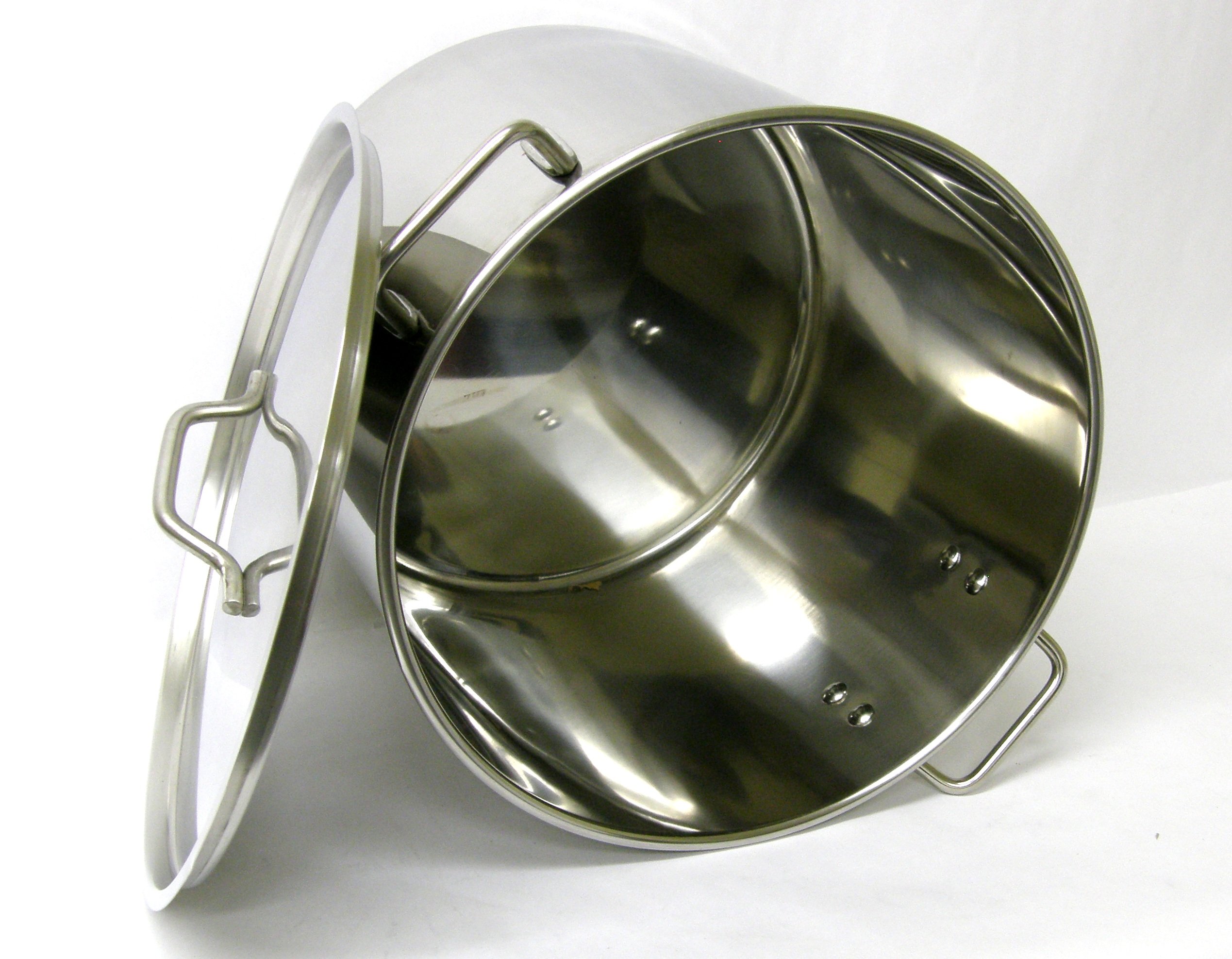 60 Quart Stainless Steel Stock Pot with Rack & Lid by Ballington