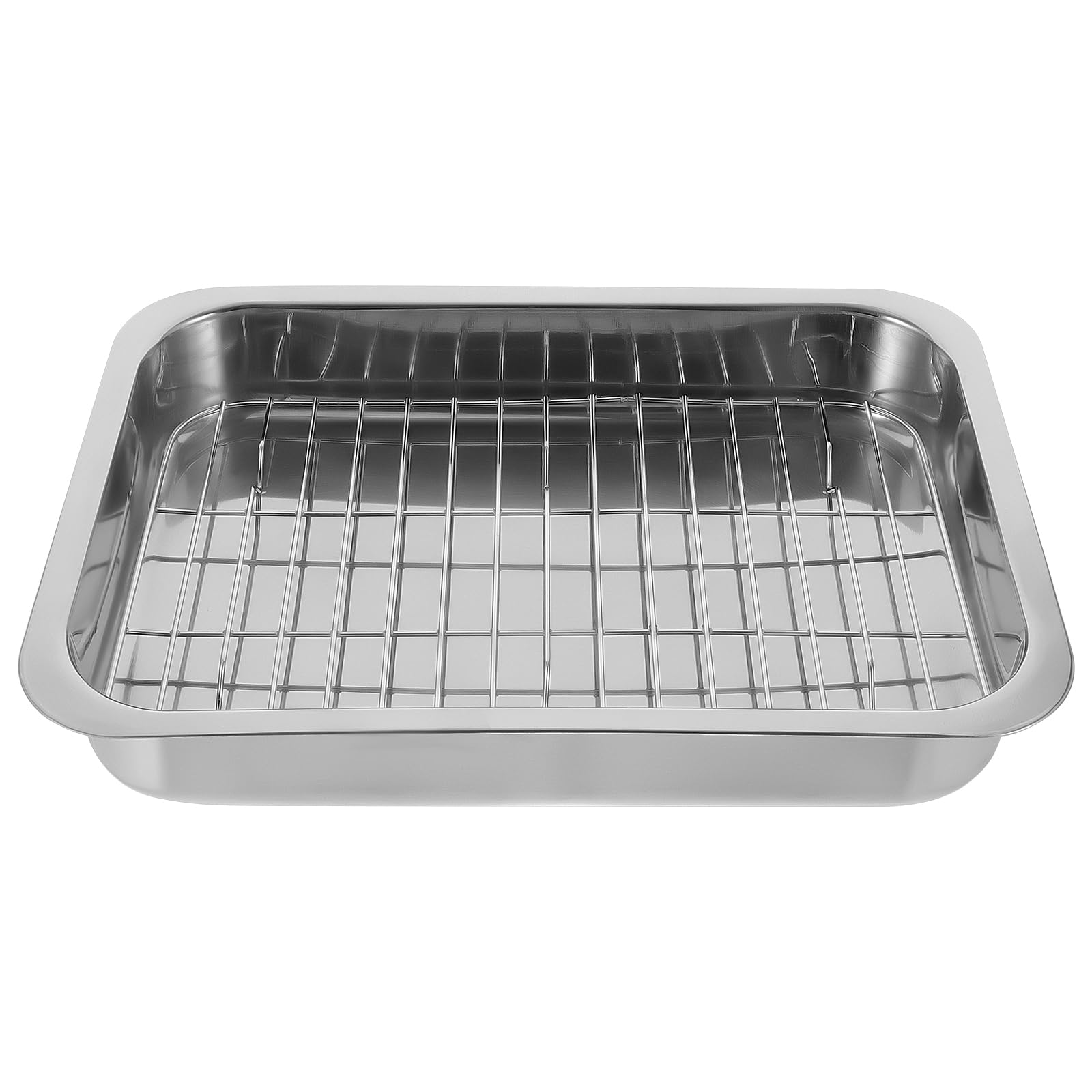 Non-Stick Roasting Pan with Rack: Large Oven Roaster Tray Chicken Roaster Tray Oven Pans for Cooking Lasagna with Stainless Steel Handles