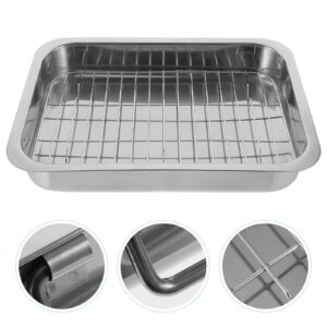 Non-Stick Roasting Pan with Rack: Large Oven Roaster Tray Chicken Roaster Tray Oven Pans for Cooking Lasagna with Stainless Steel Handles