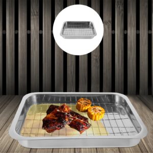 Non-Stick Roasting Pan with Rack: Large Oven Roaster Tray Chicken Roaster Tray Oven Pans for Cooking Lasagna with Stainless Steel Handles