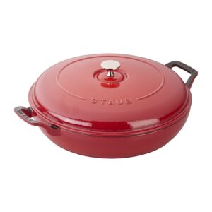 staub cast iron 3.5-qt braiser - cherry, made in france