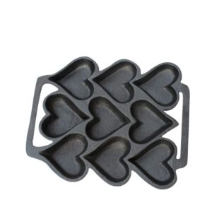 li-gelisi takoyaki pan, 9 molds, cast iron, heart shaped egg pot danish stuffed pancake