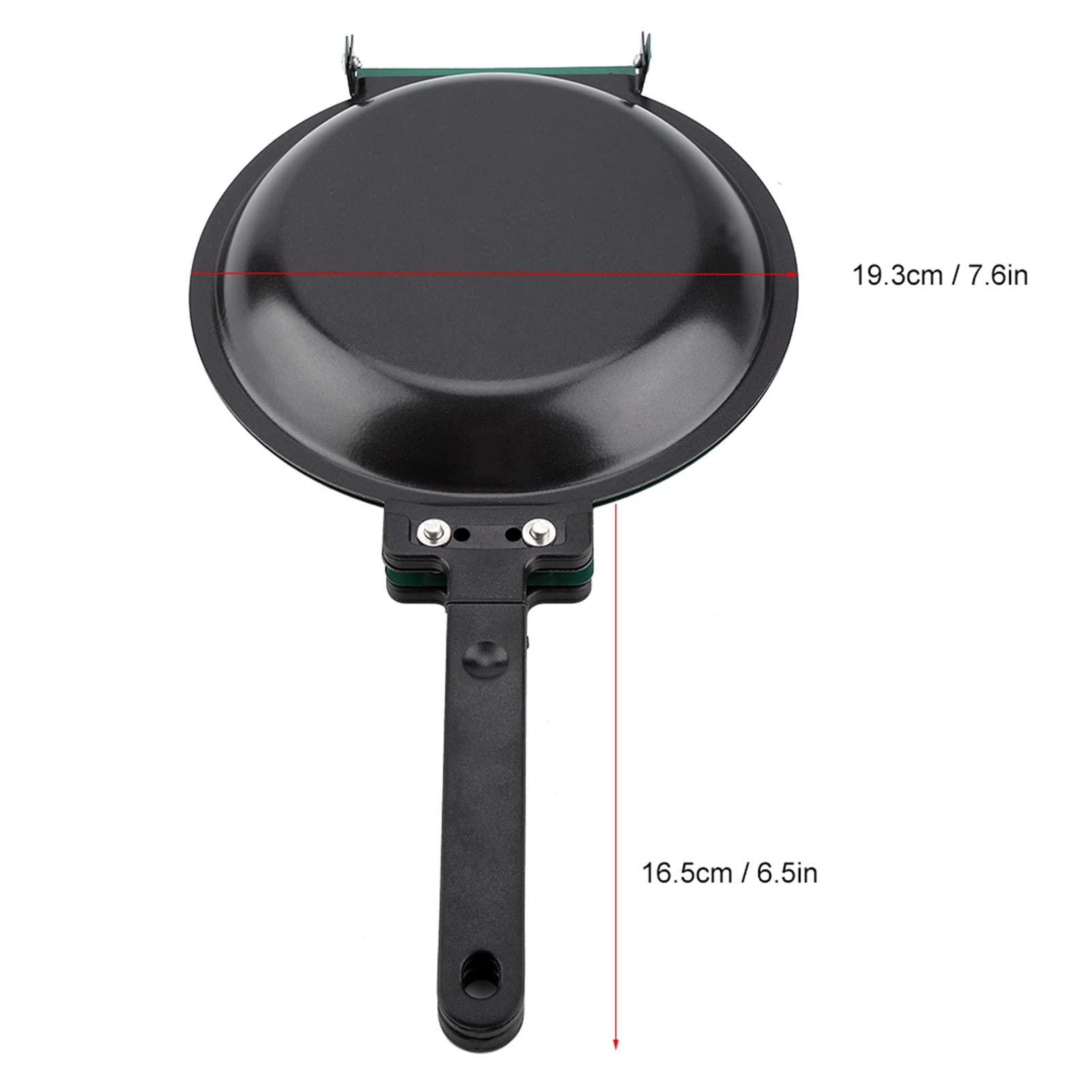 Double Sided Frying Pan, Green Non-stick Ceramic Coating Flip Frying Pan Pancake Maker Ceramic Coating Bread Egg Pot Household Kitchen Cookware