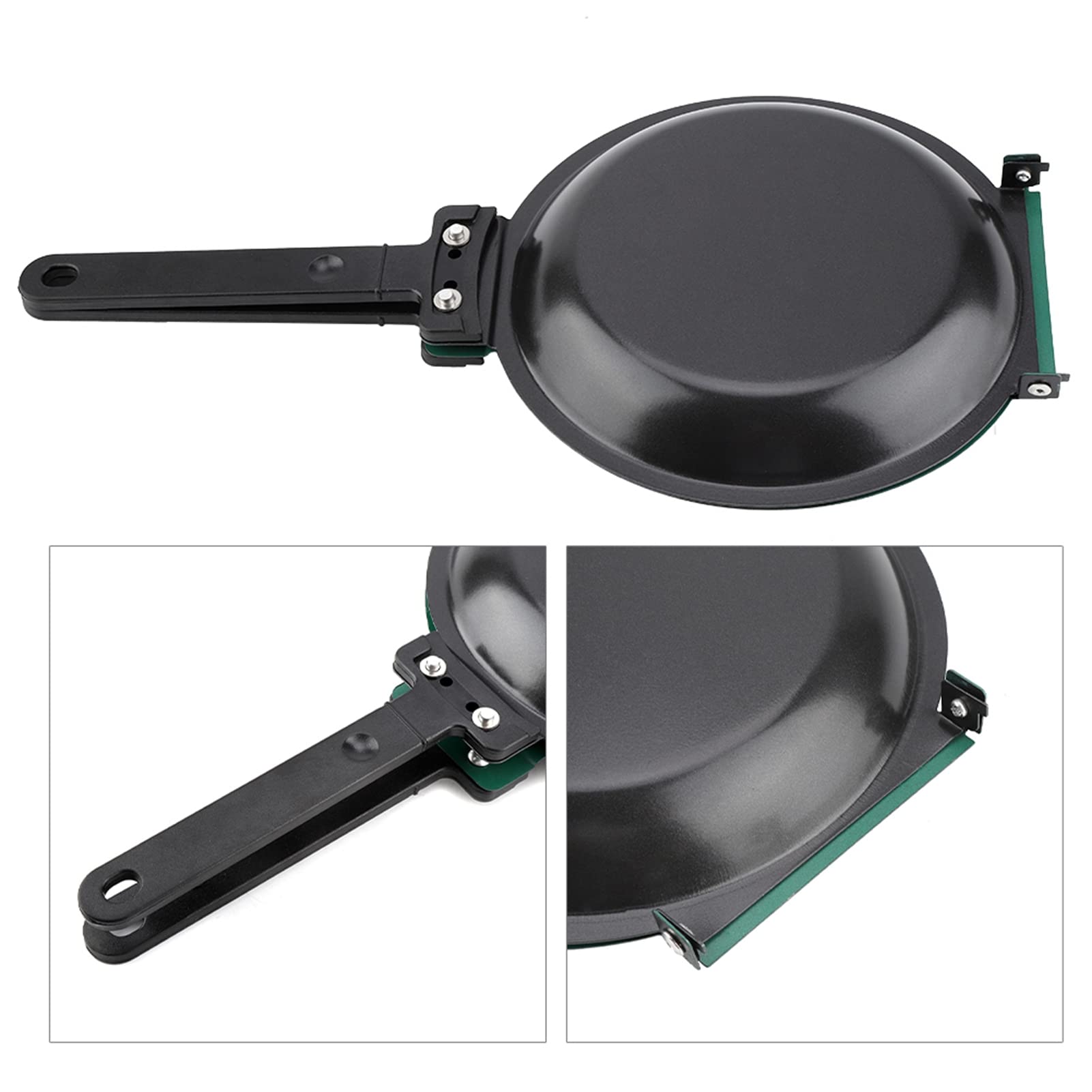 Double Sided Frying Pan, Green Non-stick Ceramic Coating Flip Frying Pan Pancake Maker Ceramic Coating Bread Egg Pot Household Kitchen Cookware