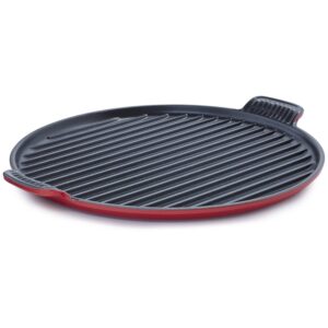 le creuset enameled cast iron bistro grill pan, 12-2/3-inch, cherry