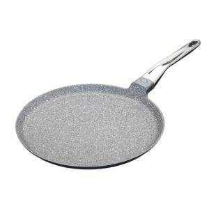 masterclass mcmcp28 cast aluminium induction-safe non-stick crêpe pan, 28 cm (11") , grey