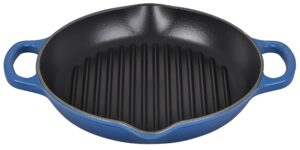 le creuset enameled cast iron signature deep round grill, 9.75", marseille