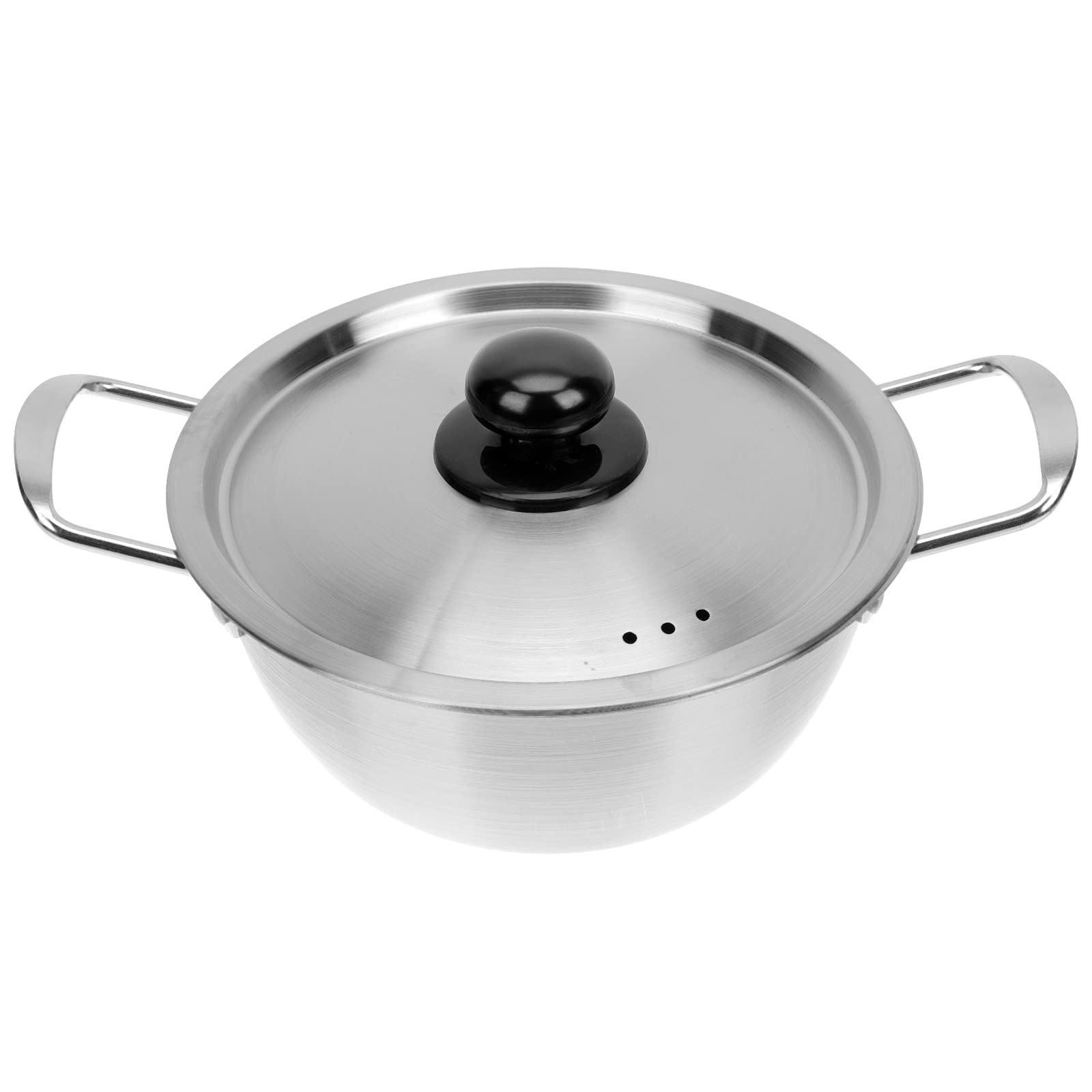 Korean Ramen Noodle Pot, 16 cm Stainless Steel Stockpot Soup Cooking Pot with Lid, Nonstick Saucepan Small Pasta Pot, Camping Cookware for Stovetop