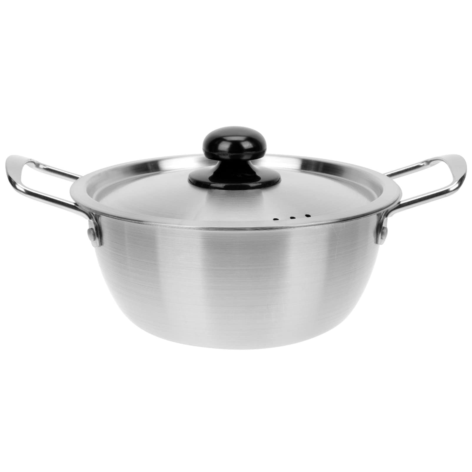 Korean Ramen Noodle Pot, 16 cm Stainless Steel Stockpot Soup Cooking Pot with Lid, Nonstick Saucepan Small Pasta Pot, Camping Cookware for Stovetop