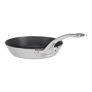 viking culinary contemporary 3-ply stainless steel nonctick fry pan, 8 inch, ergonomic stay-cool handle, dishwasher, oven safe, works on all cooktops including induction