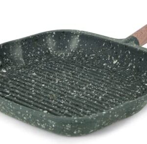 Phantom Chef 11" Square Frypan with Granite finish | PFOA Free | Nonstick Chef Cookware | Granite Grill Pan | Induction Compatible | Dishwasher & Oven Safe | Stay-Cool Handle | Easy to Clean (Green)