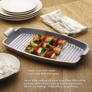 Wilton Armetale Gourmet Grillware Grilling Pan with Handles, 18.25-Inch