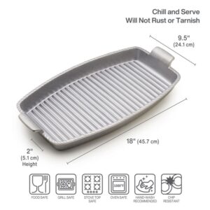 Wilton Armetale Gourmet Grillware Grilling Pan with Handles, 18.25-Inch