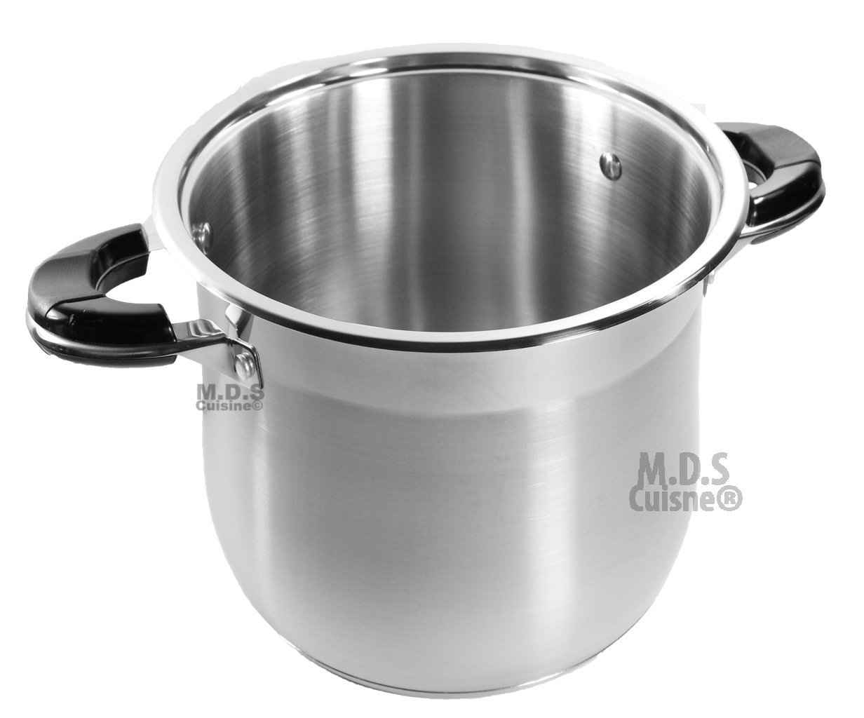 20Qt Stock Pot Stainless Steel Super Double Capsulated Bottom w/Glass Lid