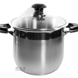 20Qt Stock Pot Stainless Steel Super Double Capsulated Bottom w/Glass Lid