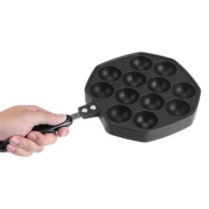 Takoyaki Grill Pan, 12 Holes Aluminum Non-Stick Grill Pan Plate Cooking Baking Mold Tray for Takoyaki and Round Pancakes Making