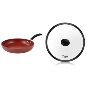 ozeri 12" stone earth frying pan and lid set, with 100% apeo & pfoa-free stone-derived non-stick coating from germany