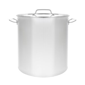 CONCORD Polished Stainless Steel Stock Pot Brewing Beer Kettle Mash Tun w/Flat Lid (40 QT)