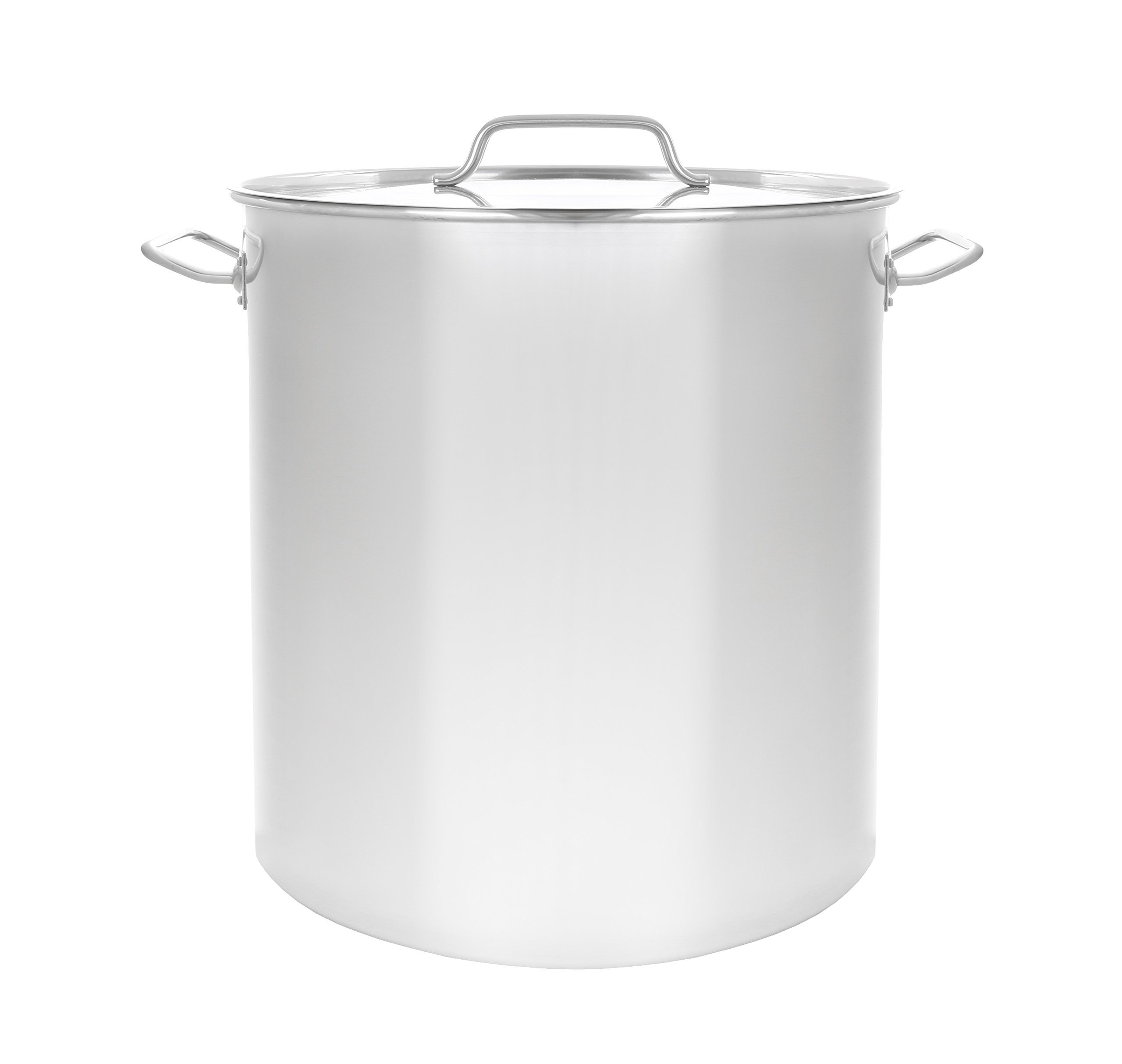 CONCORD Polished Stainless Steel Stock Pot Brewing Beer Kettle Mash Tun w/Flat Lid (40 QT)